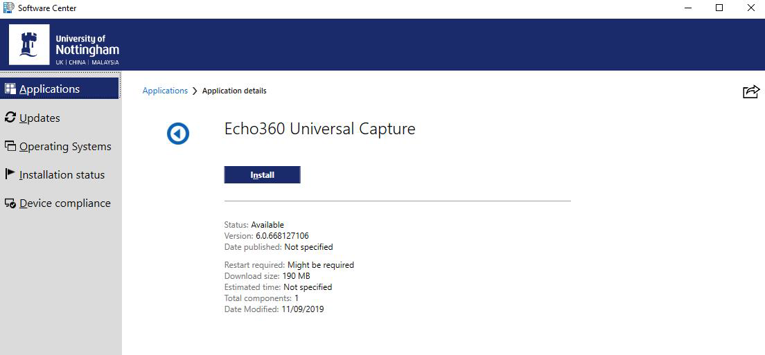 Installing Universal Capture : Personal on your own computer