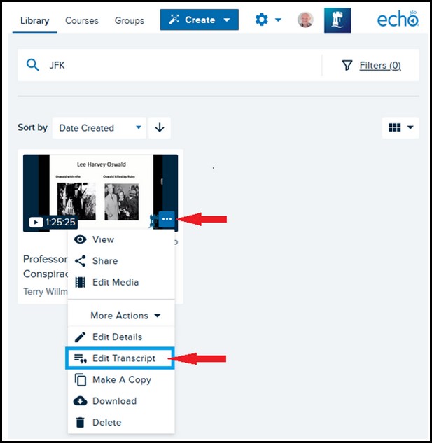 How to Access and Use of the Transcript Editor