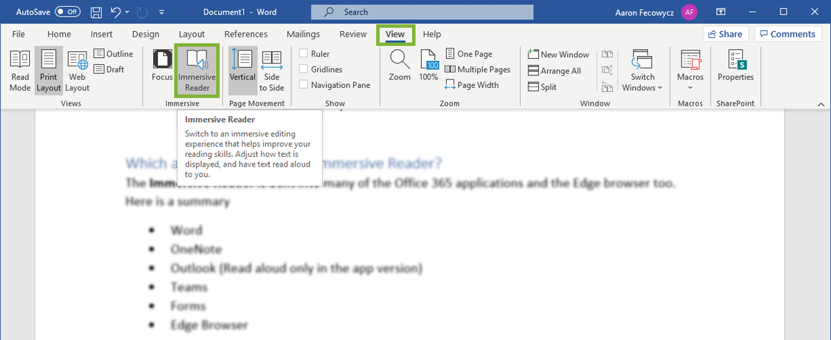 Microsoft Immersive Reader