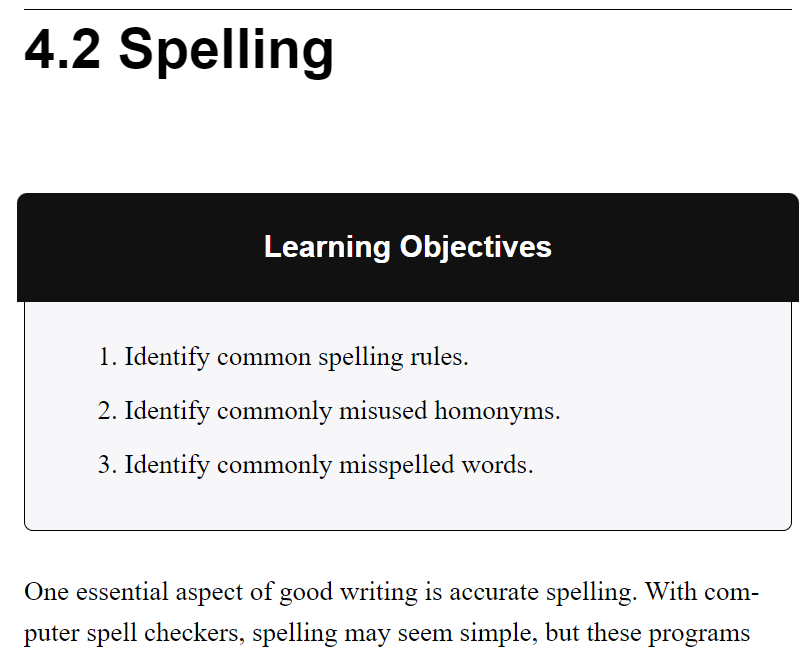 Grammar, Spelling and Punctuation